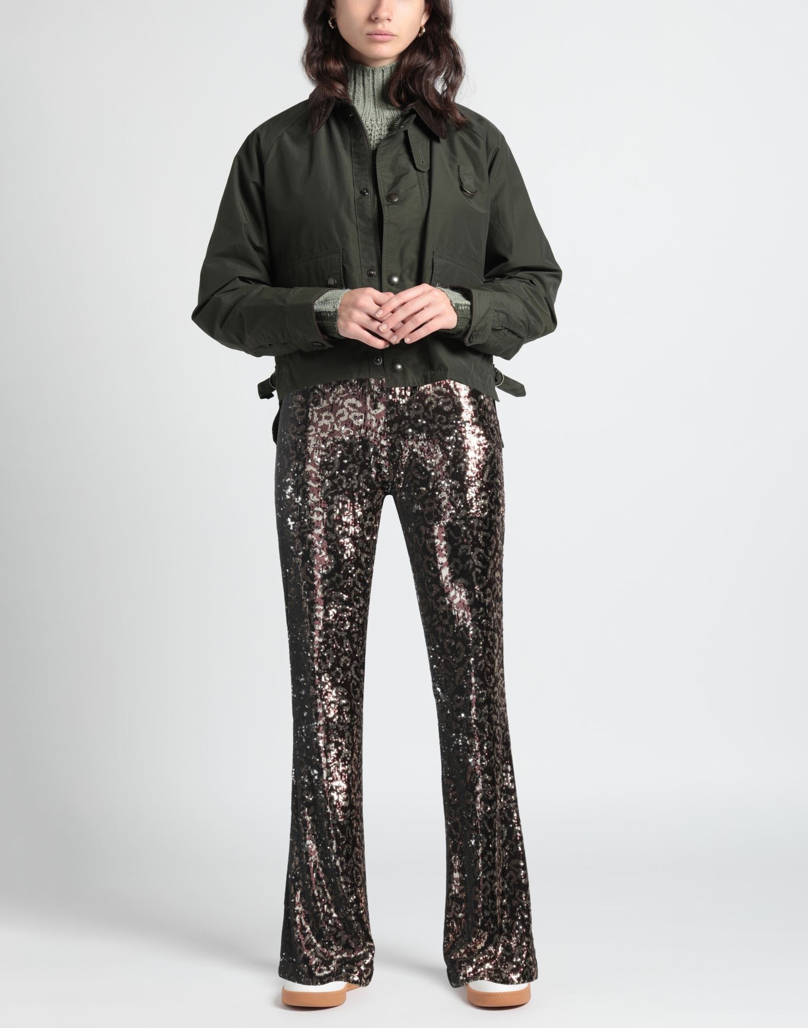 PALM ANGELS Palm Angels Sequined Leopard Print Flare Pants