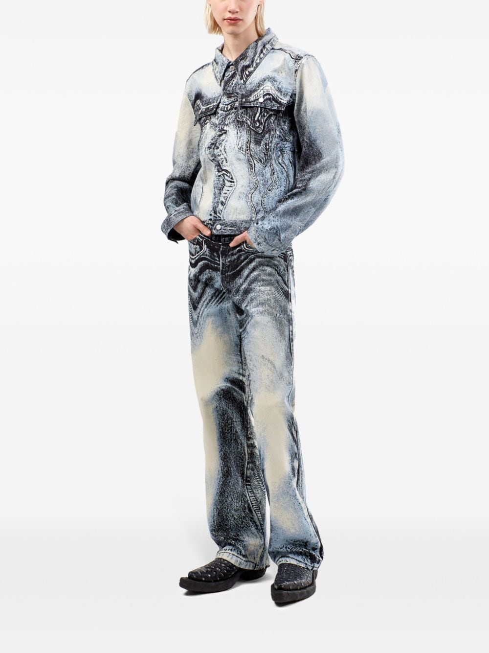 CAMPER CamperLab Swirl-Print Denim Jacket