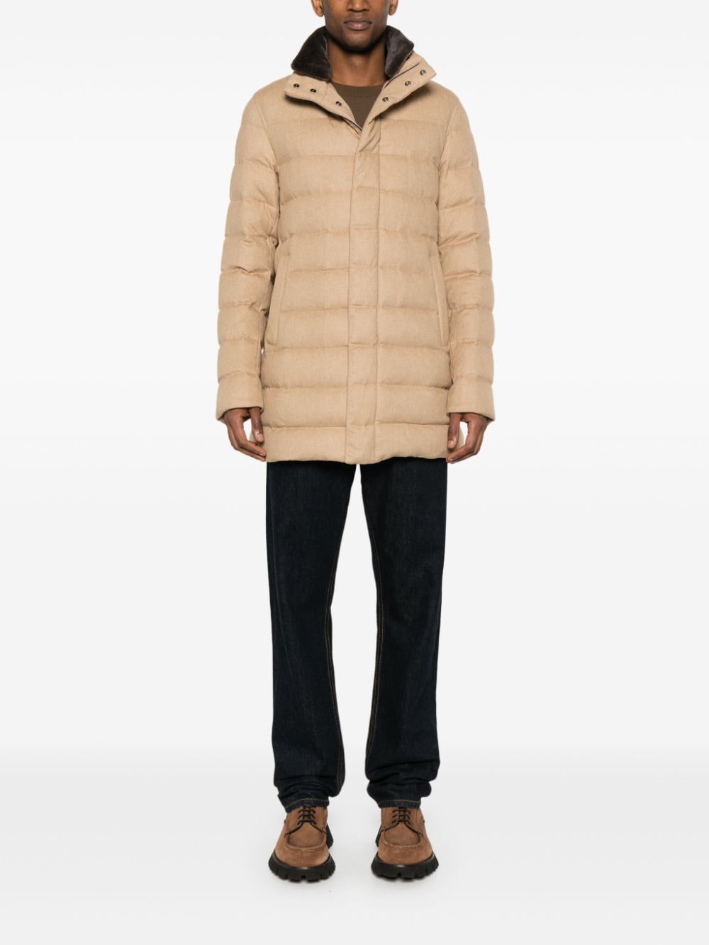 HERNO Herno High-Neck Zip-Up Quilted Coat