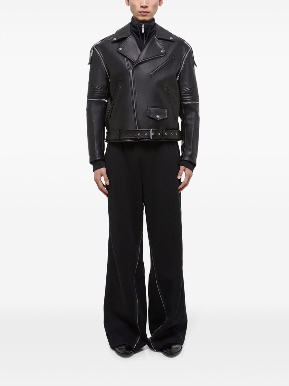 HELMUT LANG Helmut Lang Belted Leather Biker Jacket