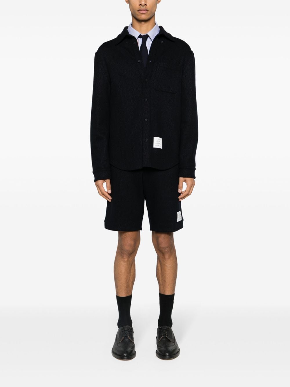 THOM BROWNE herringbone cotton overshirt