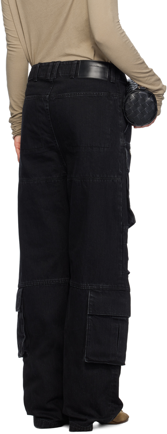 Entire Studios Heavy Denim Cargo Pants In Magnetite - 45% Off