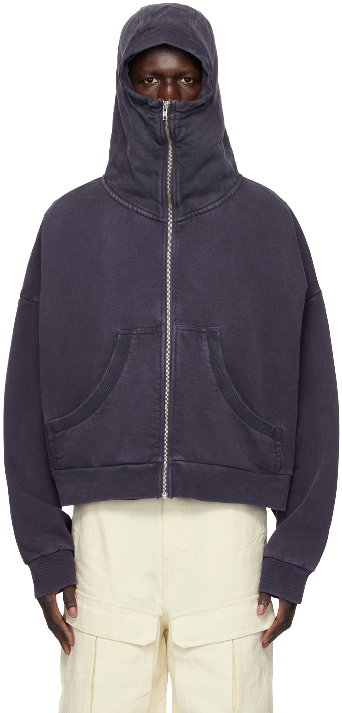 Entire Studios Navy Full Zip Hoodie In Ink - 19% Off | Editorialist