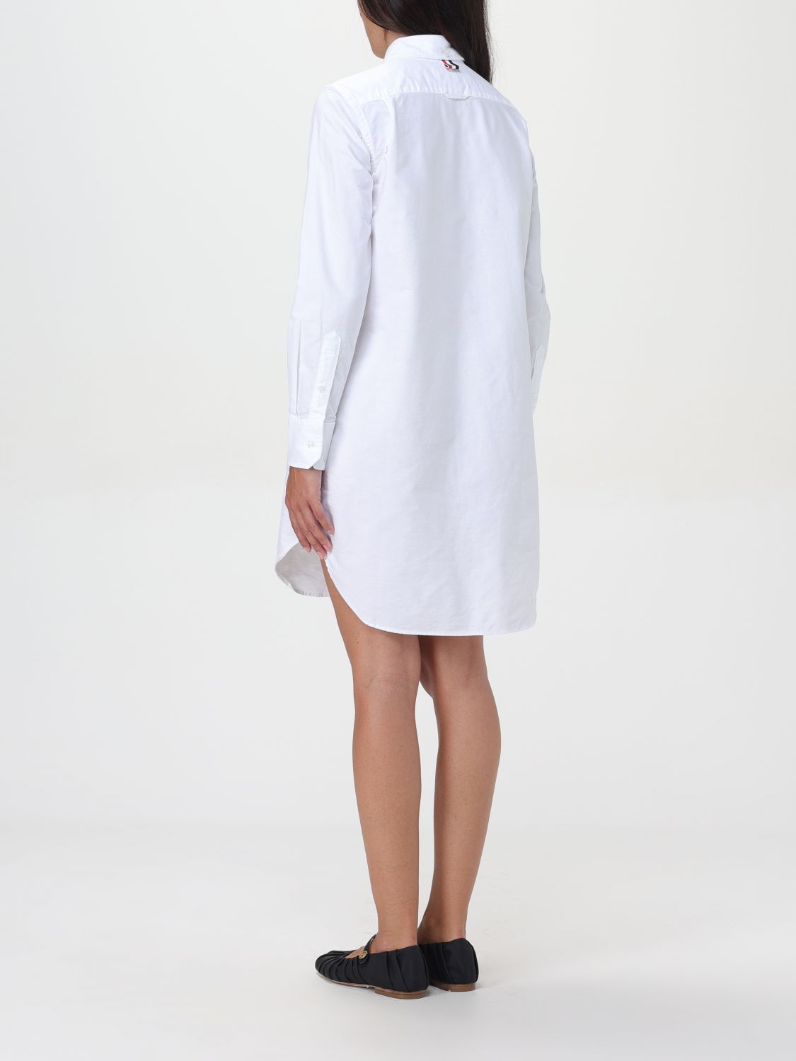Thom Browne Shirt Dress Two-Tone Cotton In Blue - 40% Off
