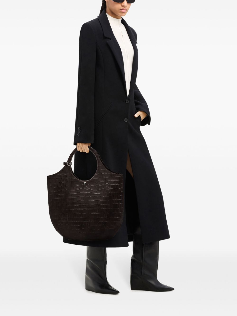 COURREGES Courrèges Large Crocodile-Effect Tote Bag