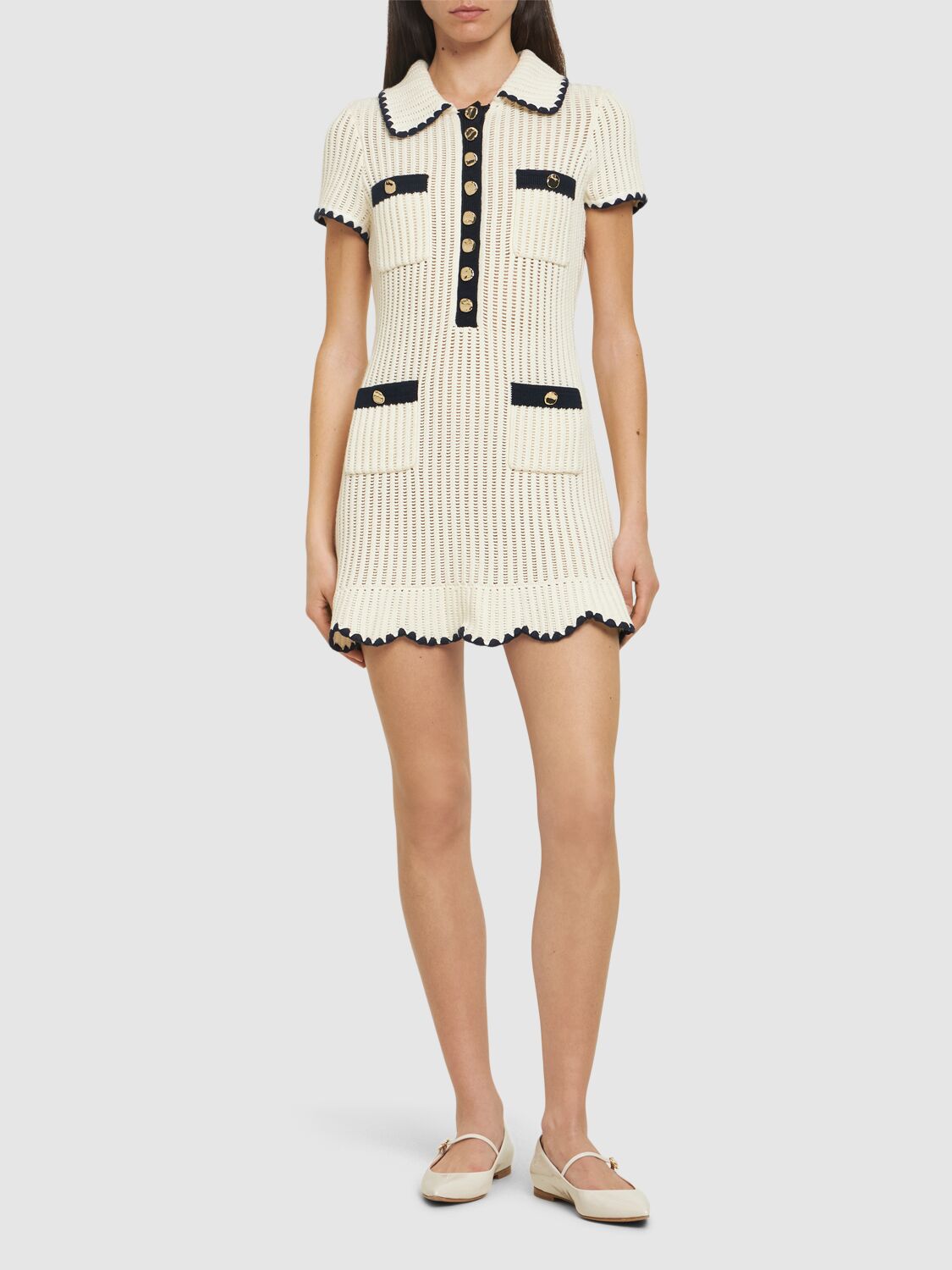 white christmas dresses 2013 Chanel by Lagerfeld White Textured Silk Full-Skirt Mini Dress