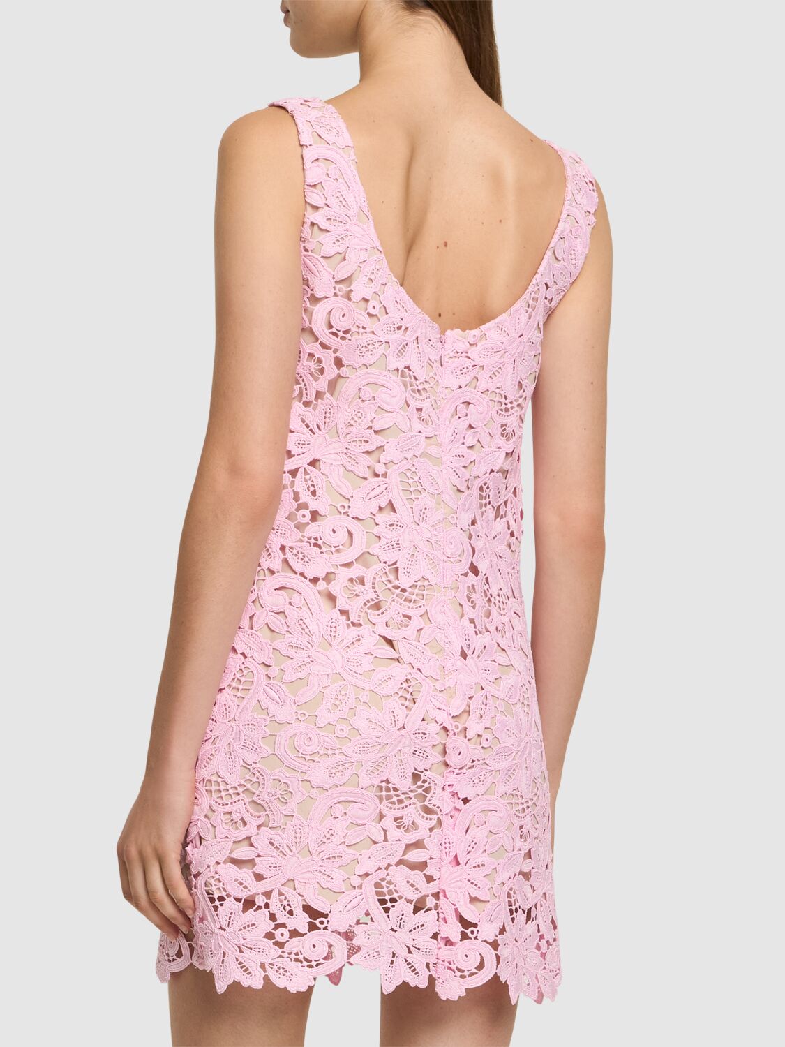 chinese dress ladies Pink Lace Crystal Mini Dress