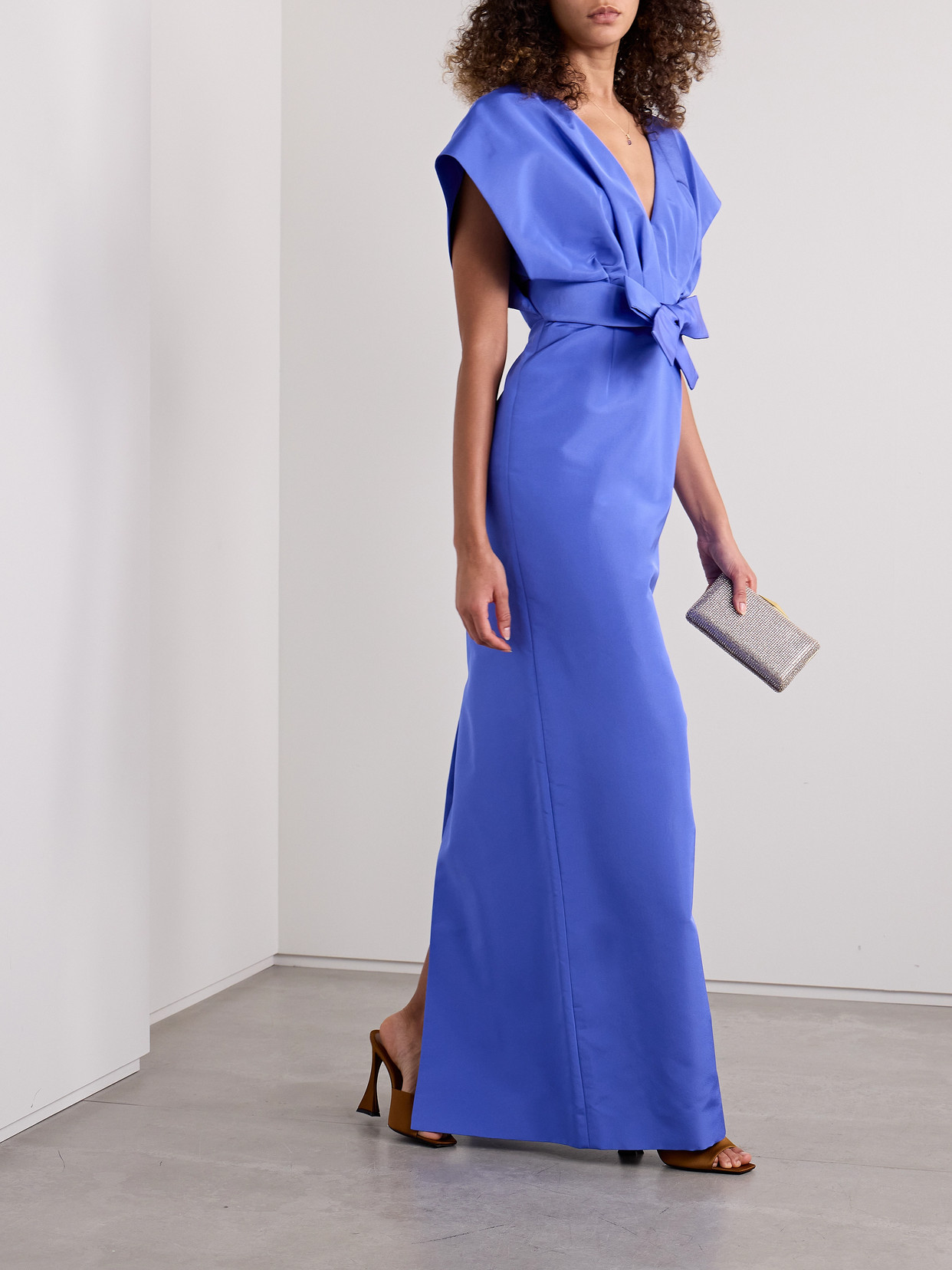 CAROLINA HERRERA Bow-Embellished Silk-Faille Gown