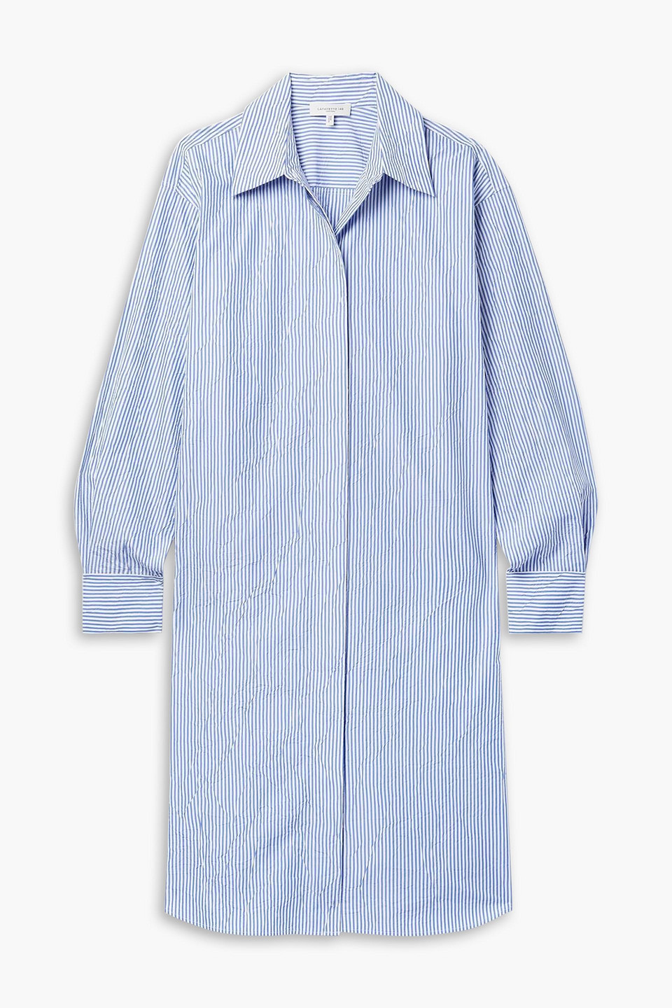 zara blue and white striped shirt dress Zara Cotton Shirt Dress Blue Pinstripe Large Embroidery Flowers New Sm –  FADVault main image 0