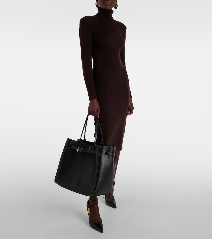 TOM FORD Tara Large Grained Leather Tote Bag