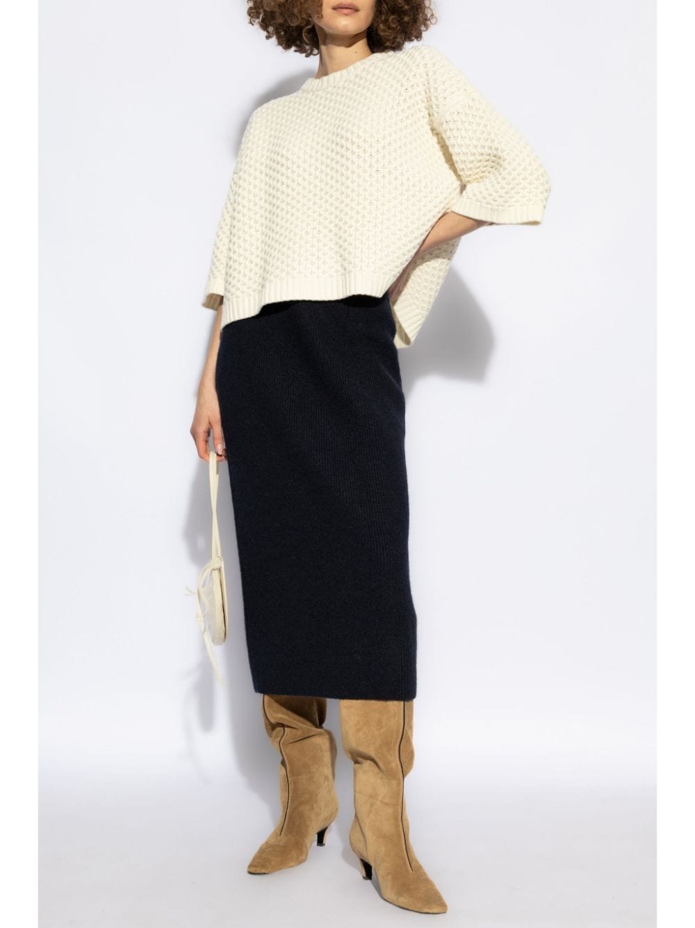 FABIANA FILIPPI Fabiana Filippi Grid-Stitch Knit T-Shirt