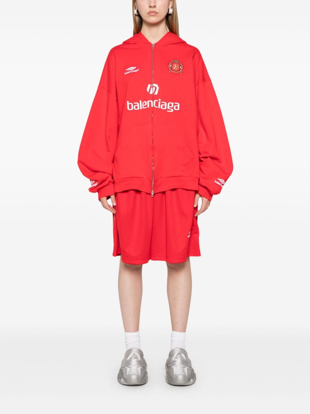 Balenciaga Soccer Baggy Track Shorts - Red | Editorialist