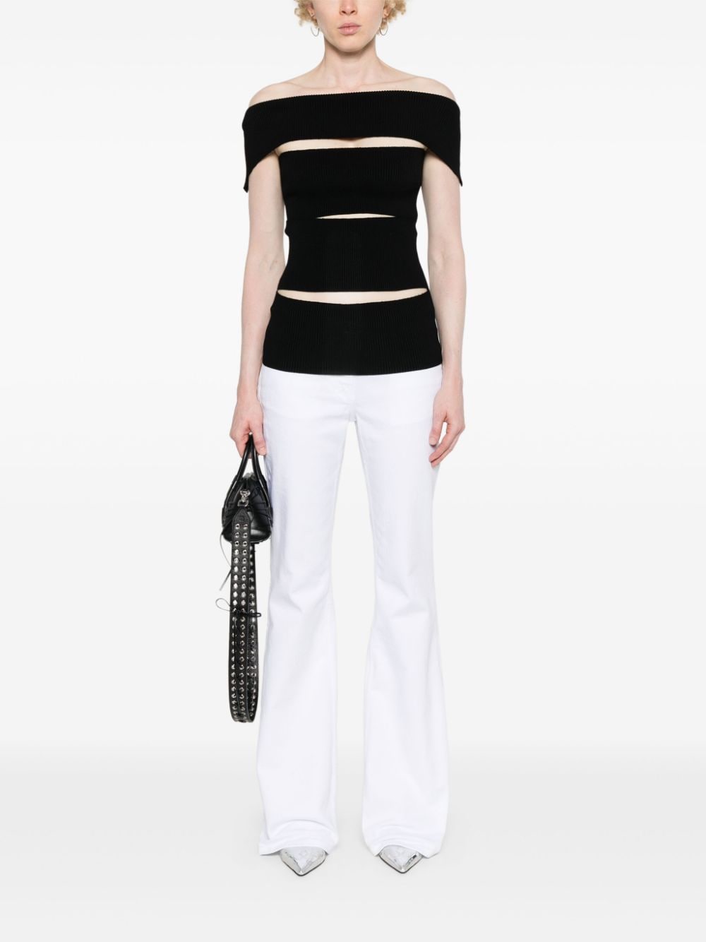 GIVENCHY Givenchy Raw-Cut Detail Low-Rise Flared Jeans