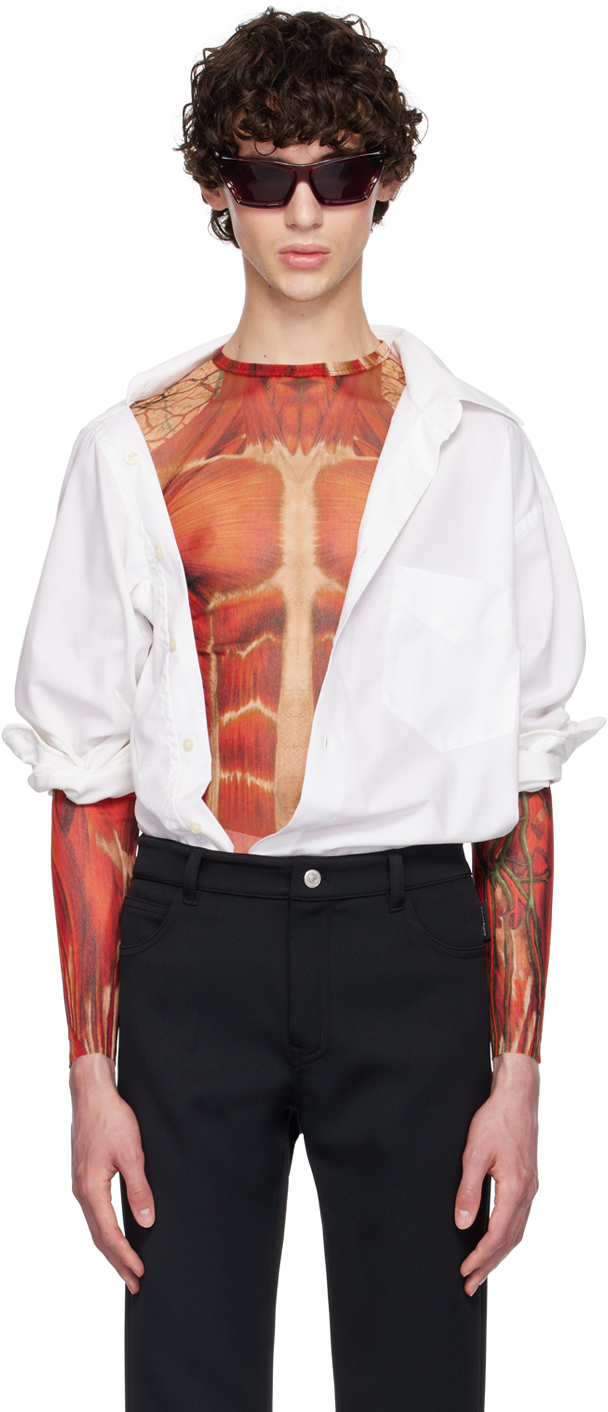 Jean Paul Gaultier Red 'The éCorché Long Sleeve T-Shirt In 301540