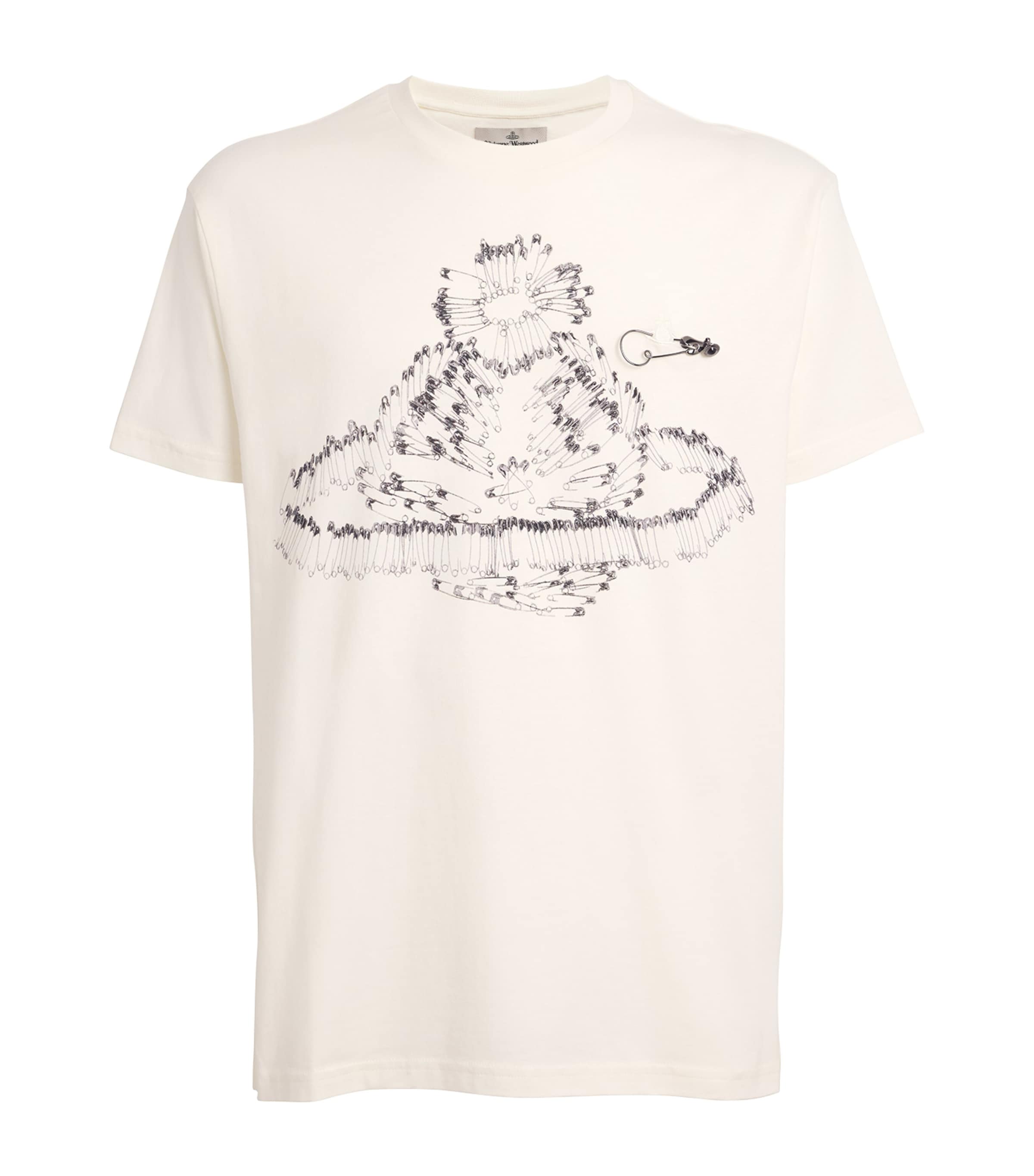 Vivienne Westwood Safety Pin Print T-Shirt In White - 29% Off 