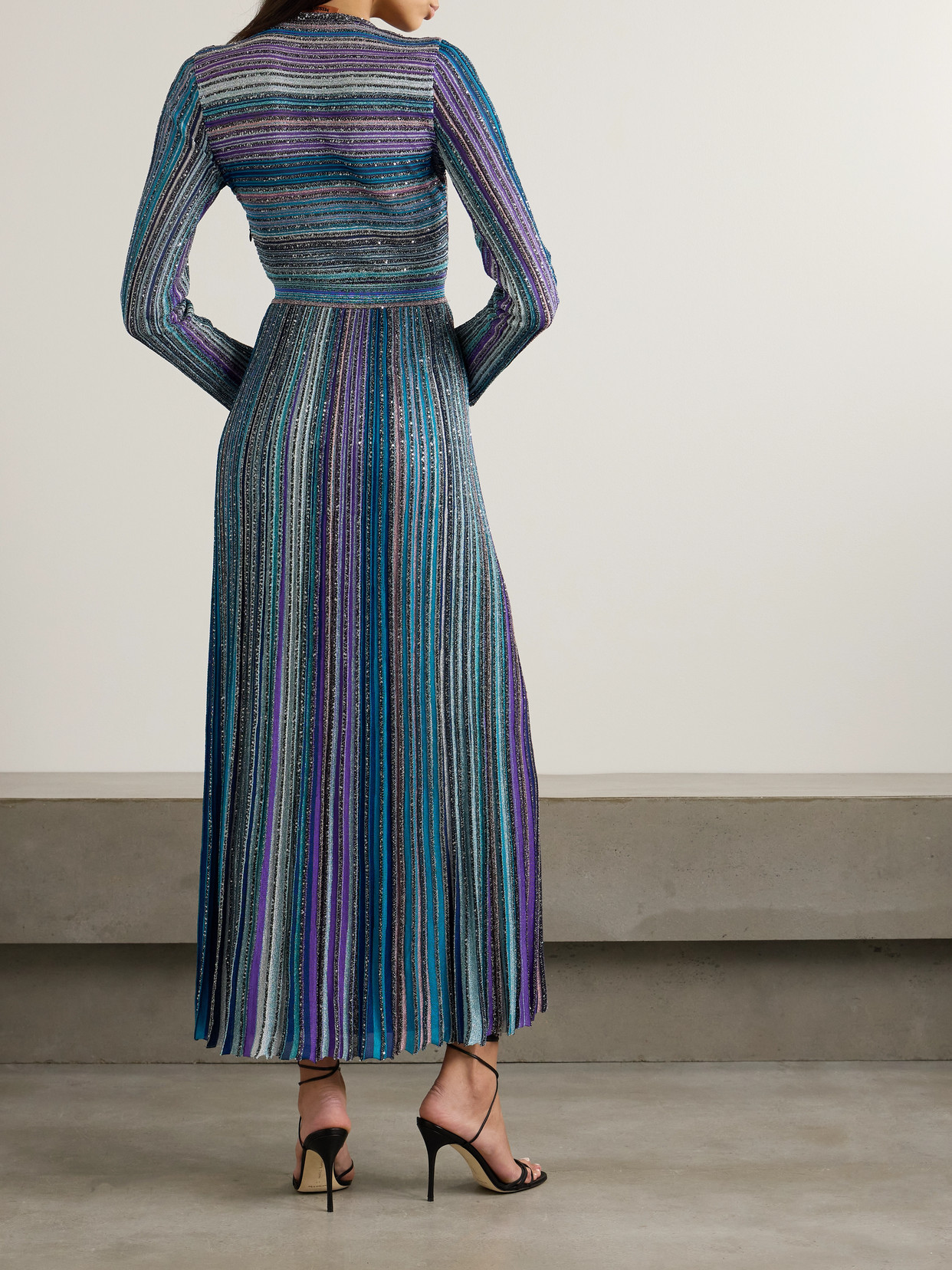 Missoni Sequined Striped Metallic Crochet-Knit Maxi Dress In Multi - 50%  Off | Editorialist