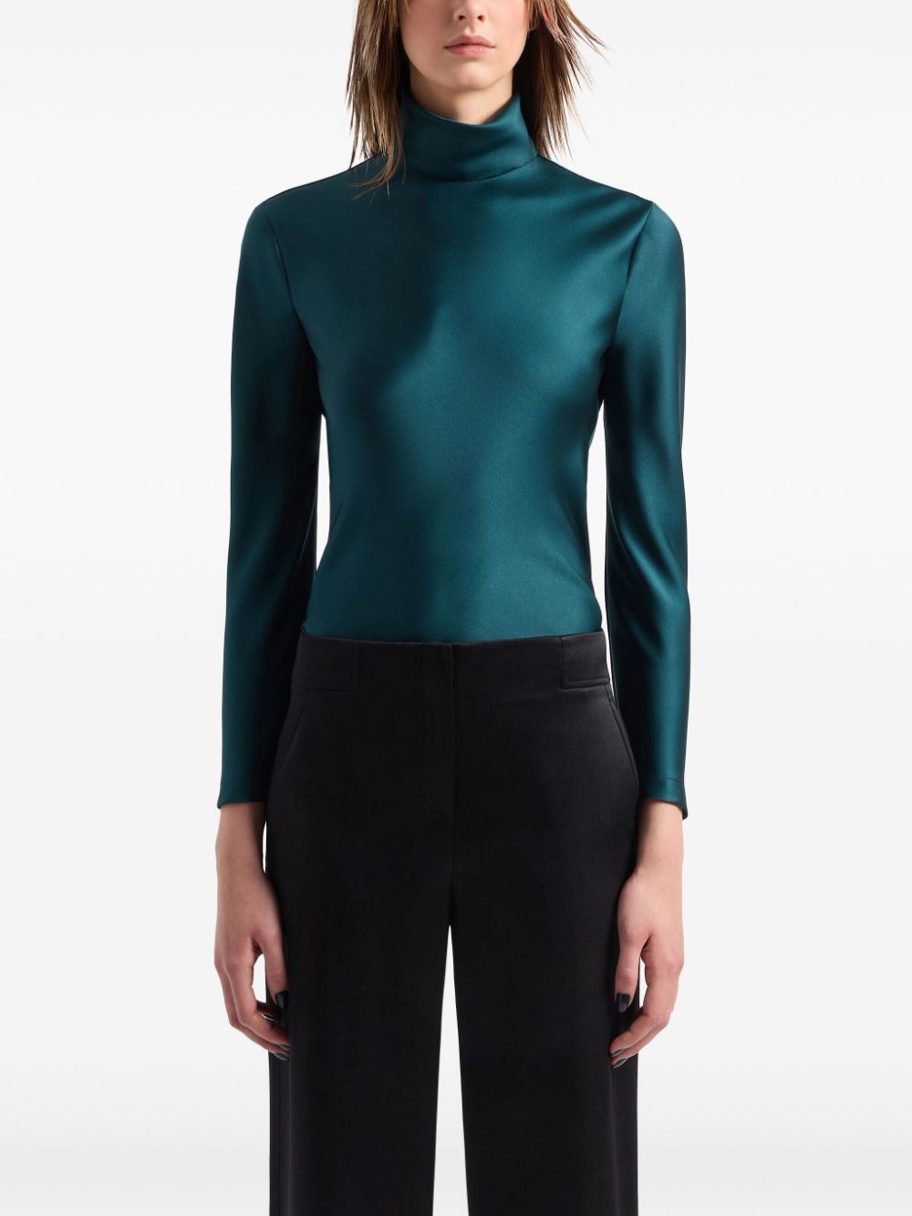 GIORGIO ARMANI Giorgio Armani Mock-Neck Silk Top