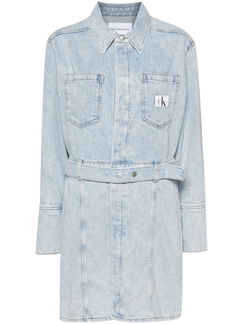 CALVIN KLEIN Calvin Klein Jeans Belted Mini Denim Dress