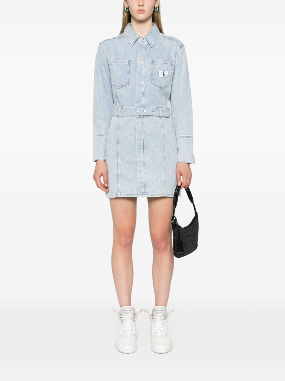 CALVIN KLEIN Calvin Klein Jeans Belted Mini Denim Dress