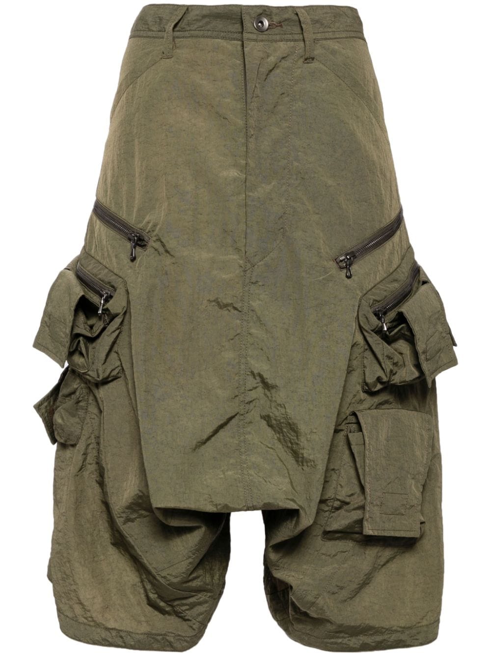 Julius Gas Mask Denim Cargo Shorts In Black - 40% Off | Editorialist