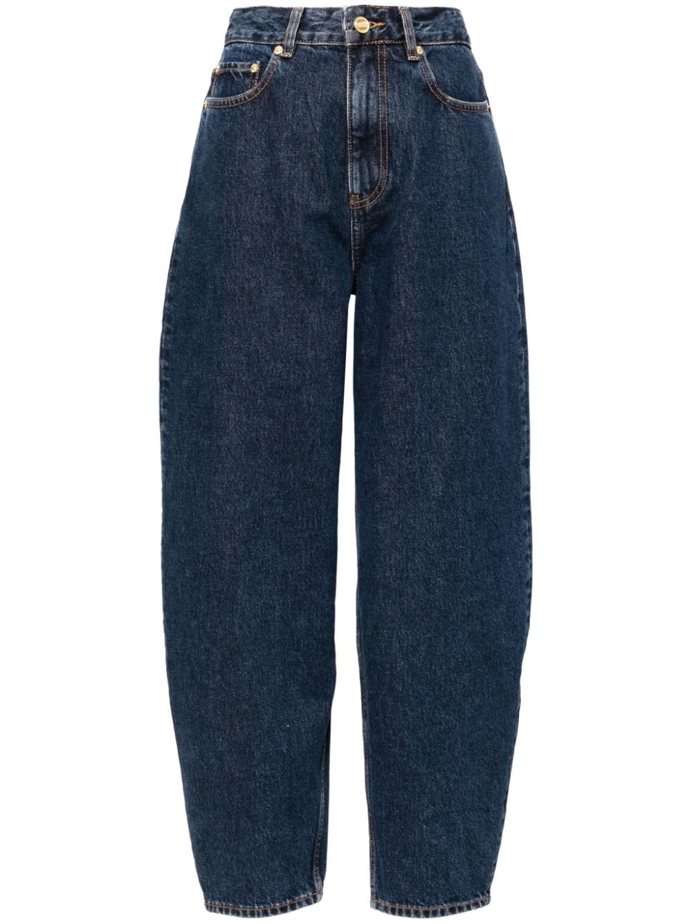 GANNI Organic Cotton Balloon Jeans Blue Editorialist