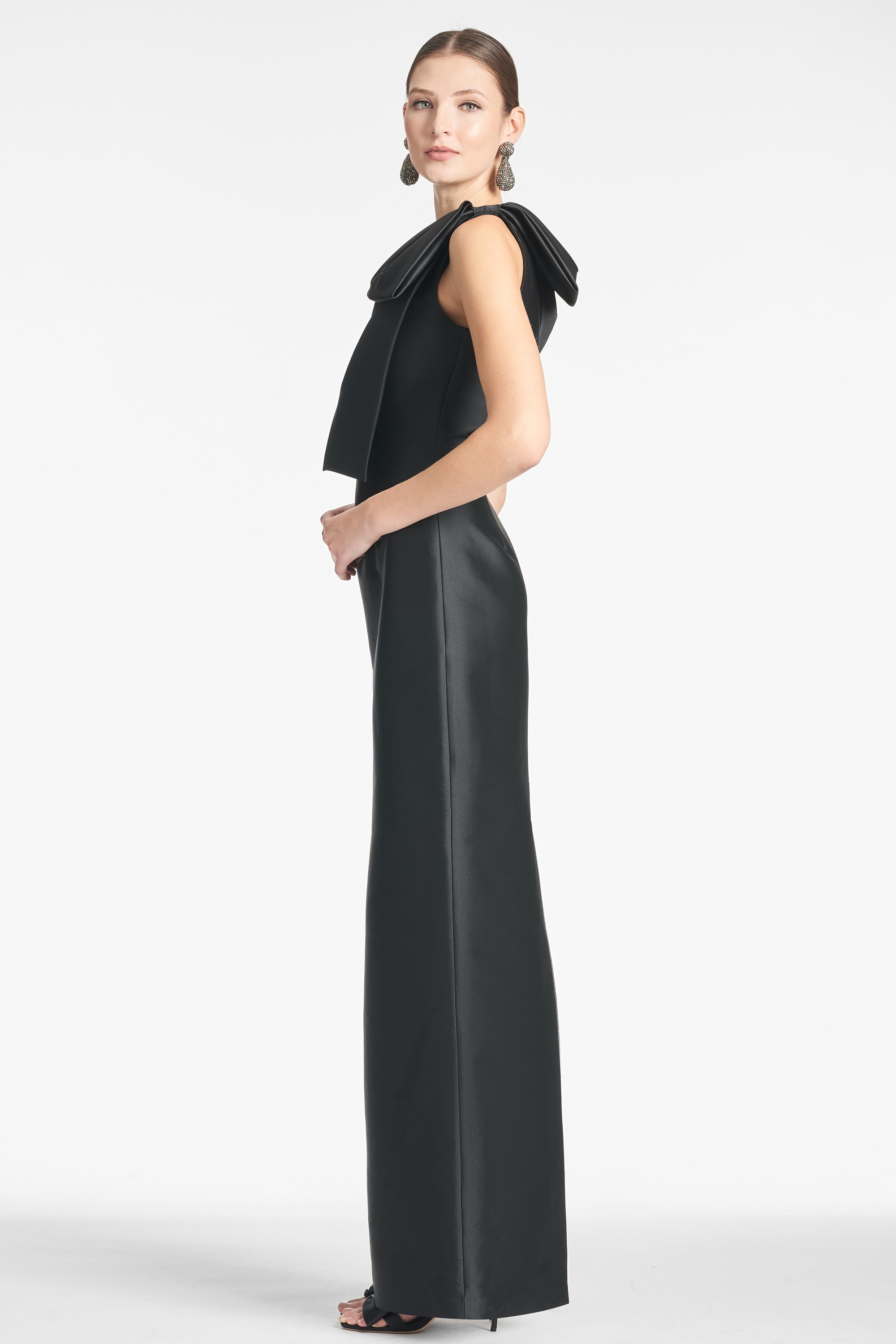 SACHIN & BABI Sachin & Babi Bonnie Mikado One-Shoulder Column Gown