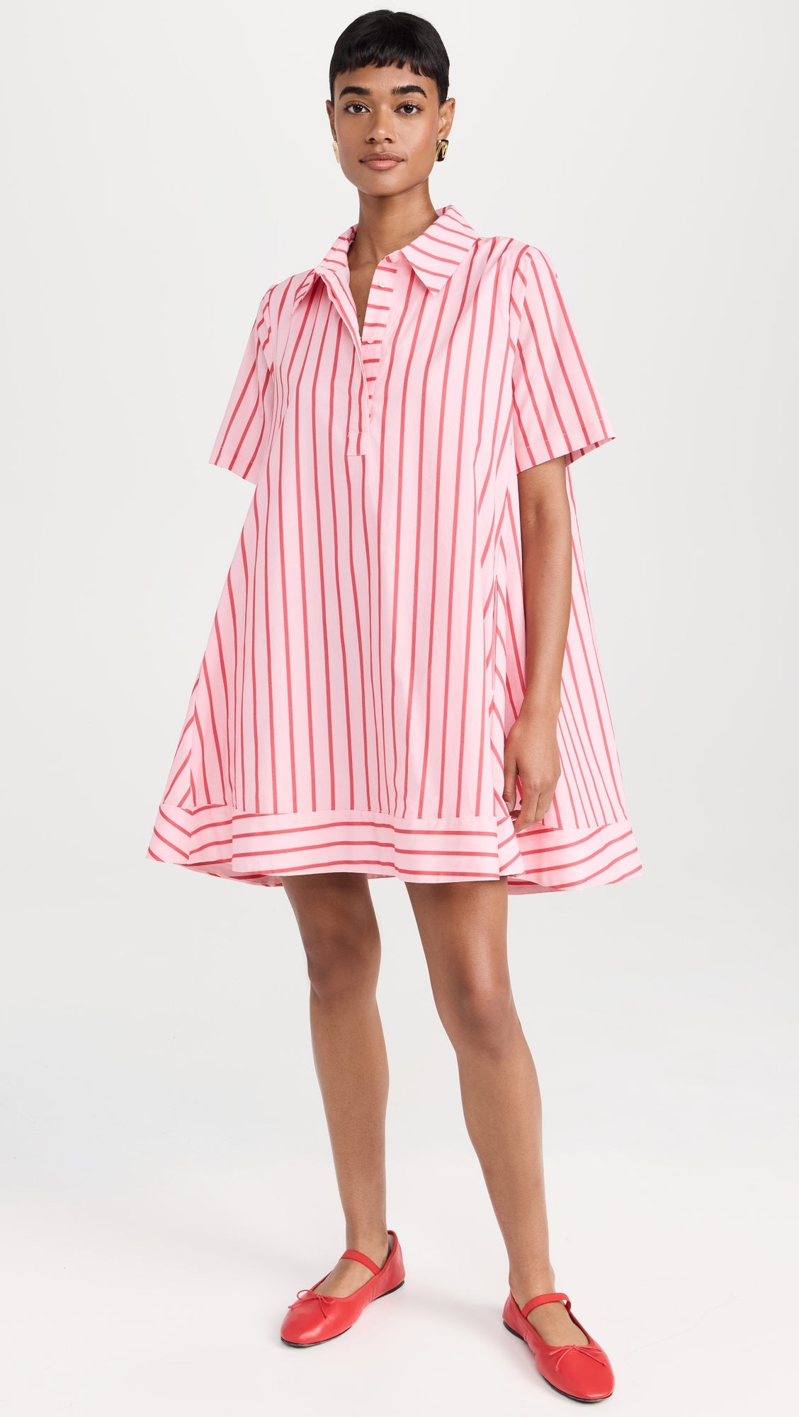 red and white striped t shirt dress Lauren Ralph Lauren Women's Striped Ribbed Crewneck T-Shirt Dress