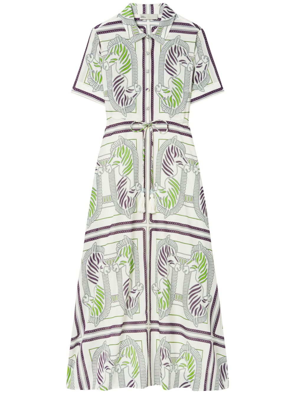 tory burch printed cotton shirt dress TORY BURCH Printed cotton-poplin maxi shirt dress
