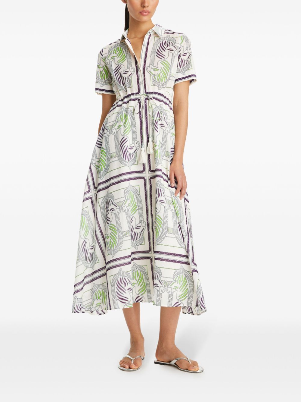 tory burch printed cotton shirt dress Navy Sundial Printed Cotton Shirtdress