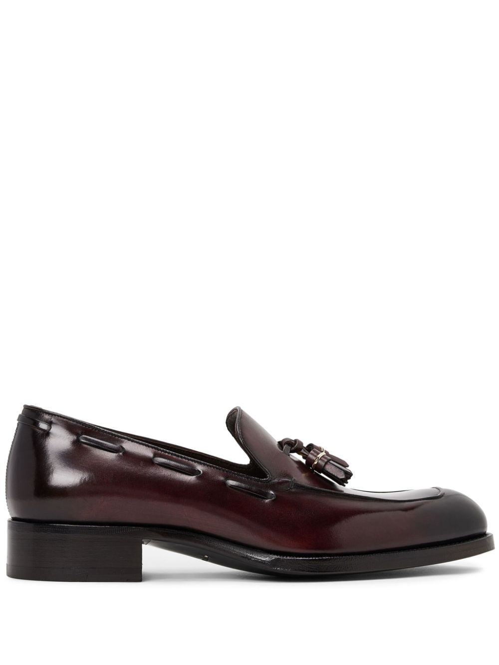 Tom Ford Tassel-Detail Leather Loafers - Red | Editorialist display picture 2