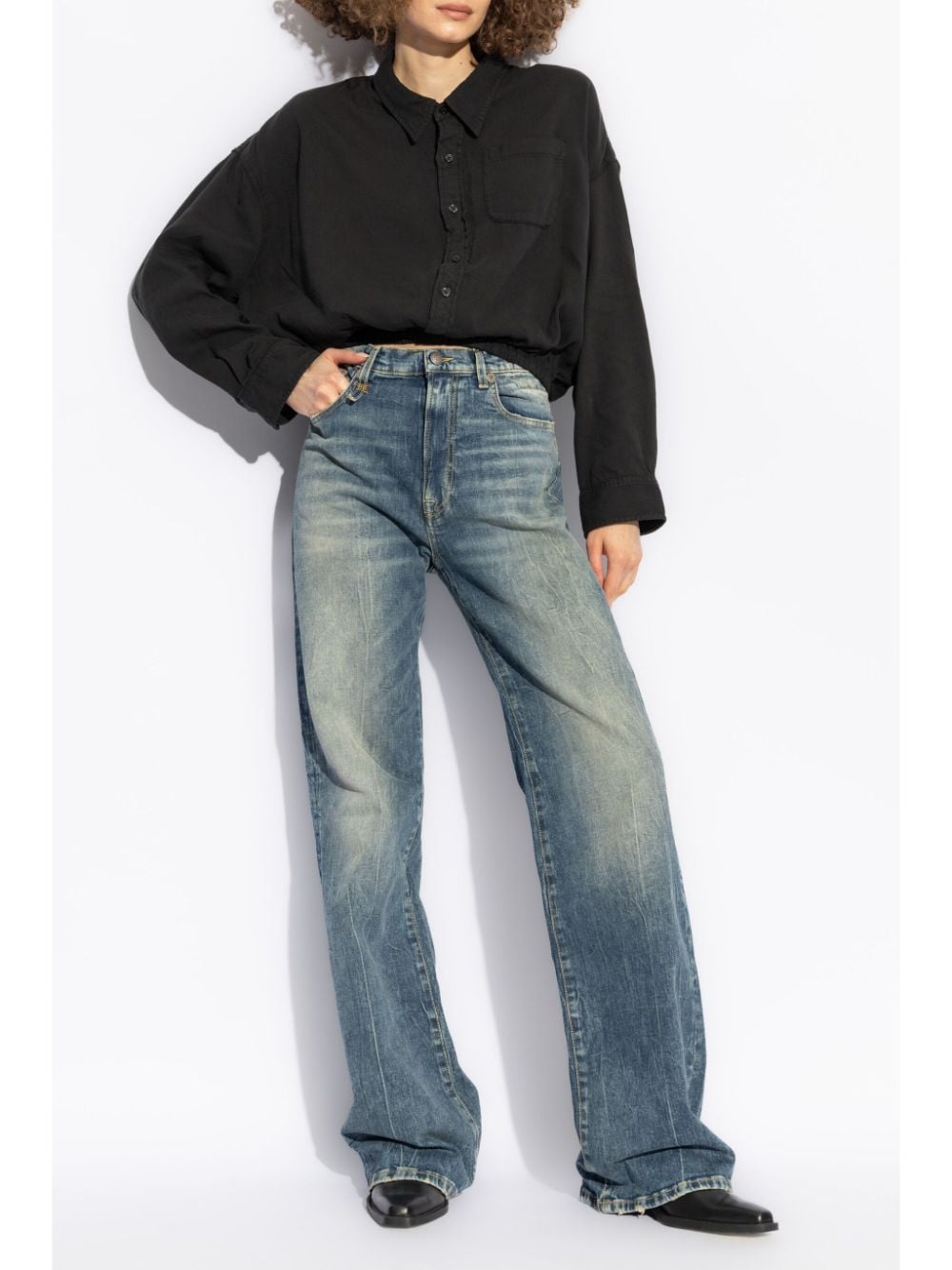 R13 R13 Logo Patch Long Jeans