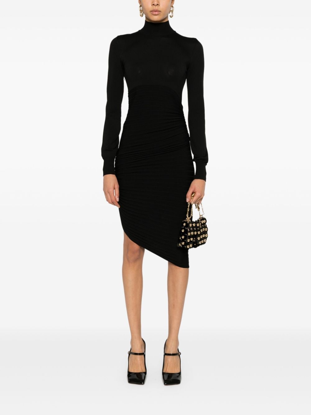 PHILOSOPHY DI LORENZO SERAFINI Plissé-Effect Fine-Knit Dress