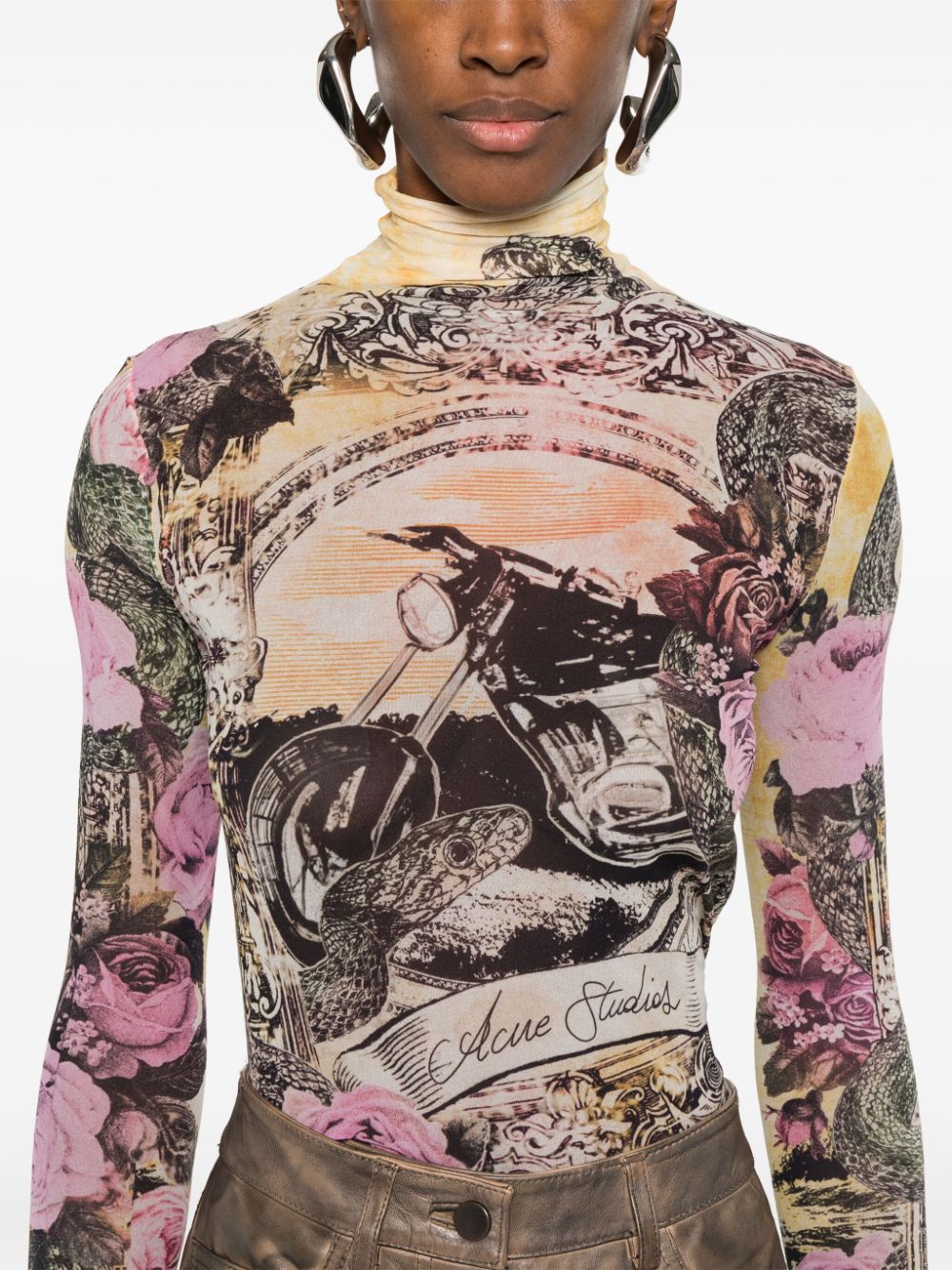 【acne studios】　seamless printed top Acne Studios Graphic-Print Seamless Top In Pink - 50% Off