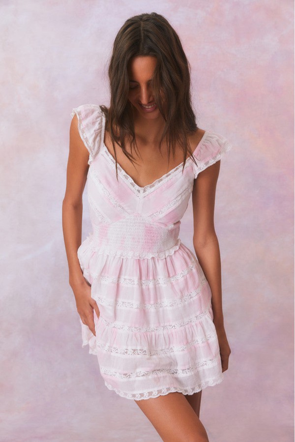 finny floral mini dress Loveshackfancy Finny Cotton Ikat Mini Dress In Floral - 25% Off