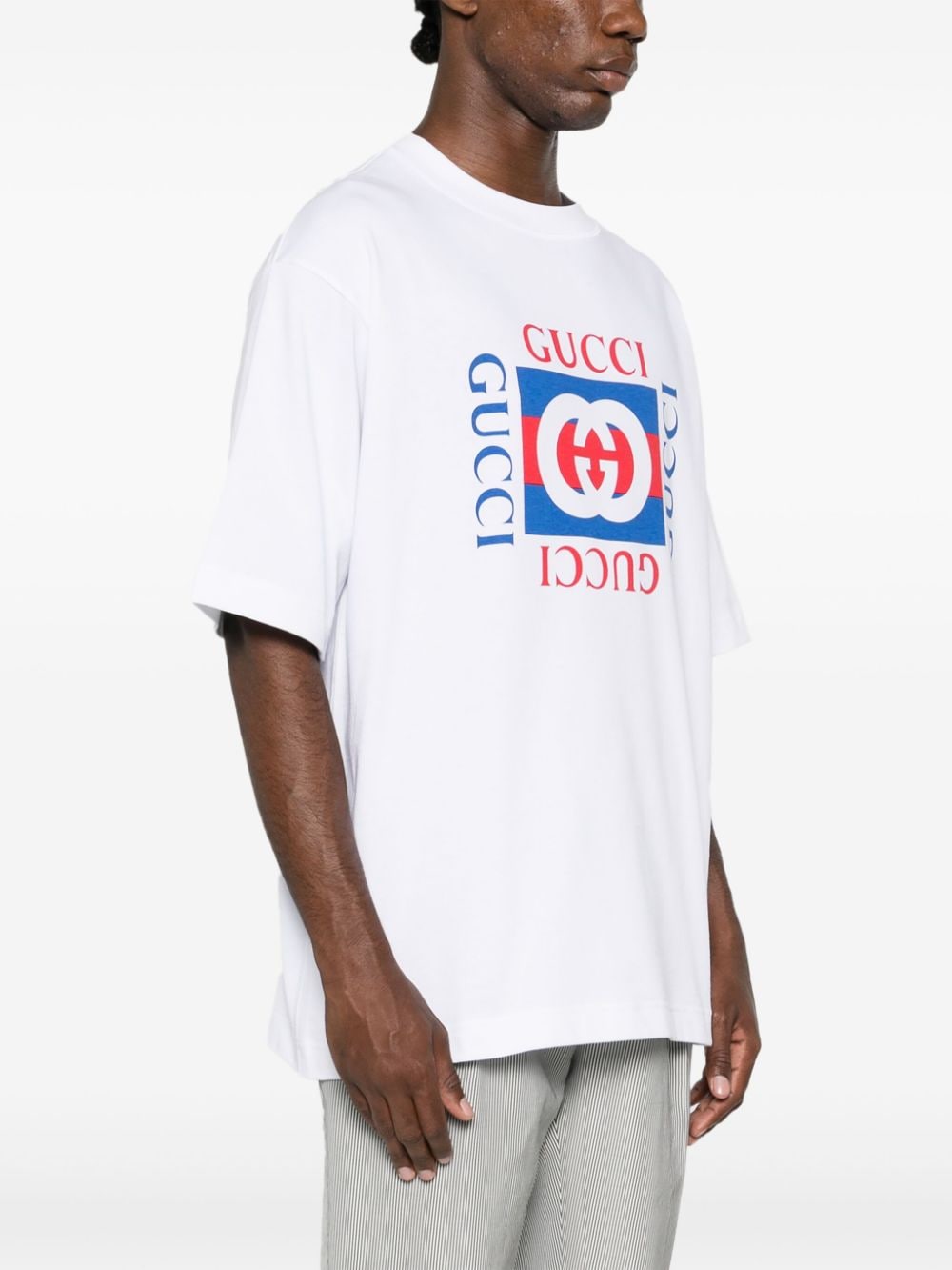 Gucci Interlocking G-Print Cotton T-Shirt - White | Editorialist