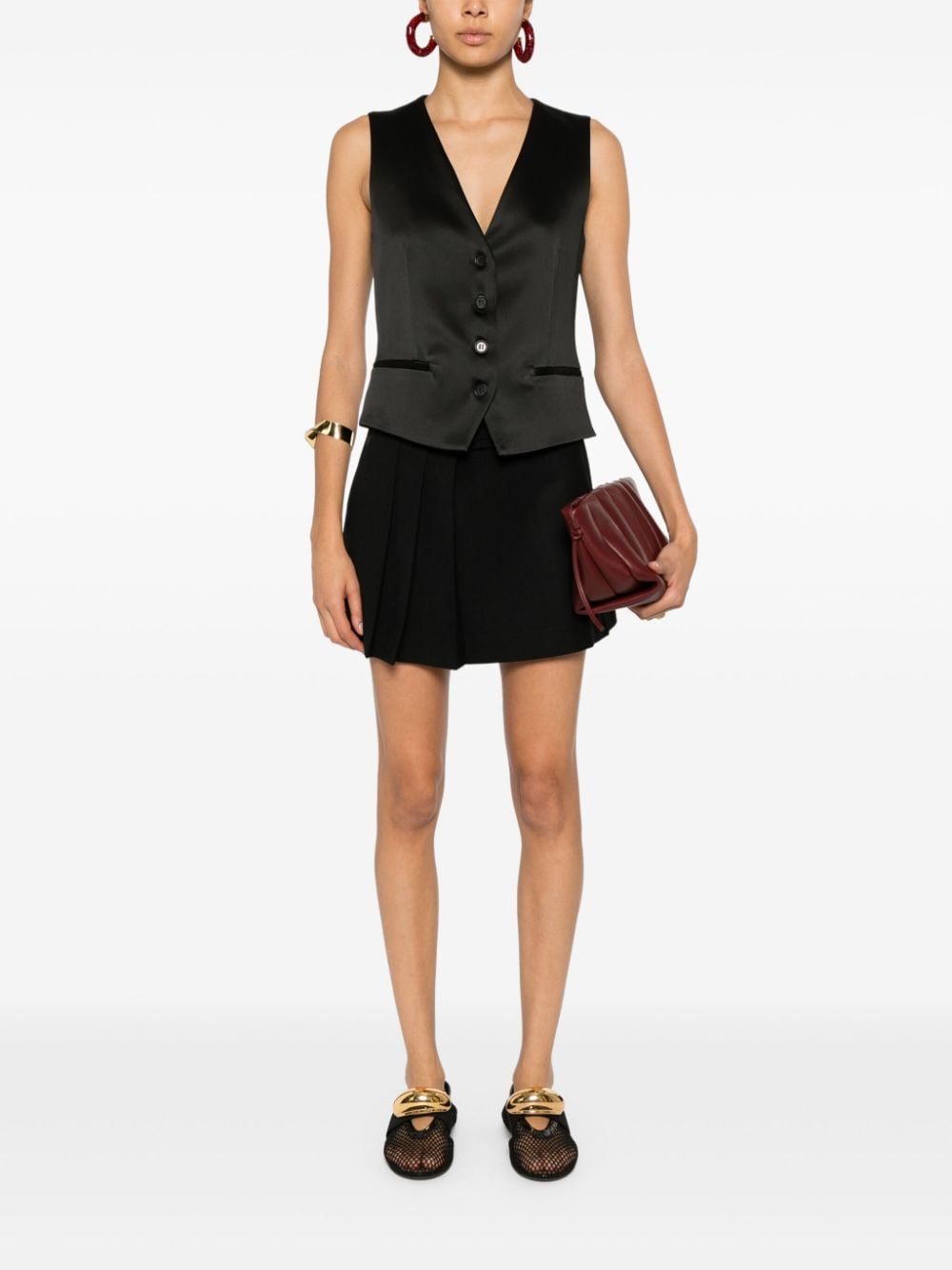P.A.R.O.S.H Single-Breasted Satin Gilet