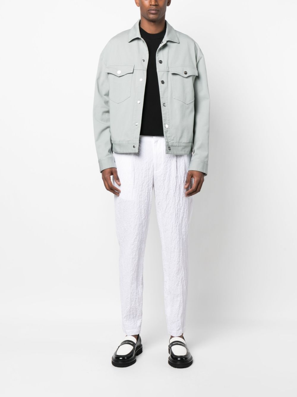 EMPORIO ARMANI cotton chino trousers