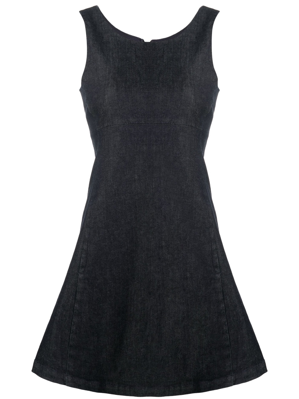 REISS Ruby Sleeveless Pleated Denim Mini Dress
