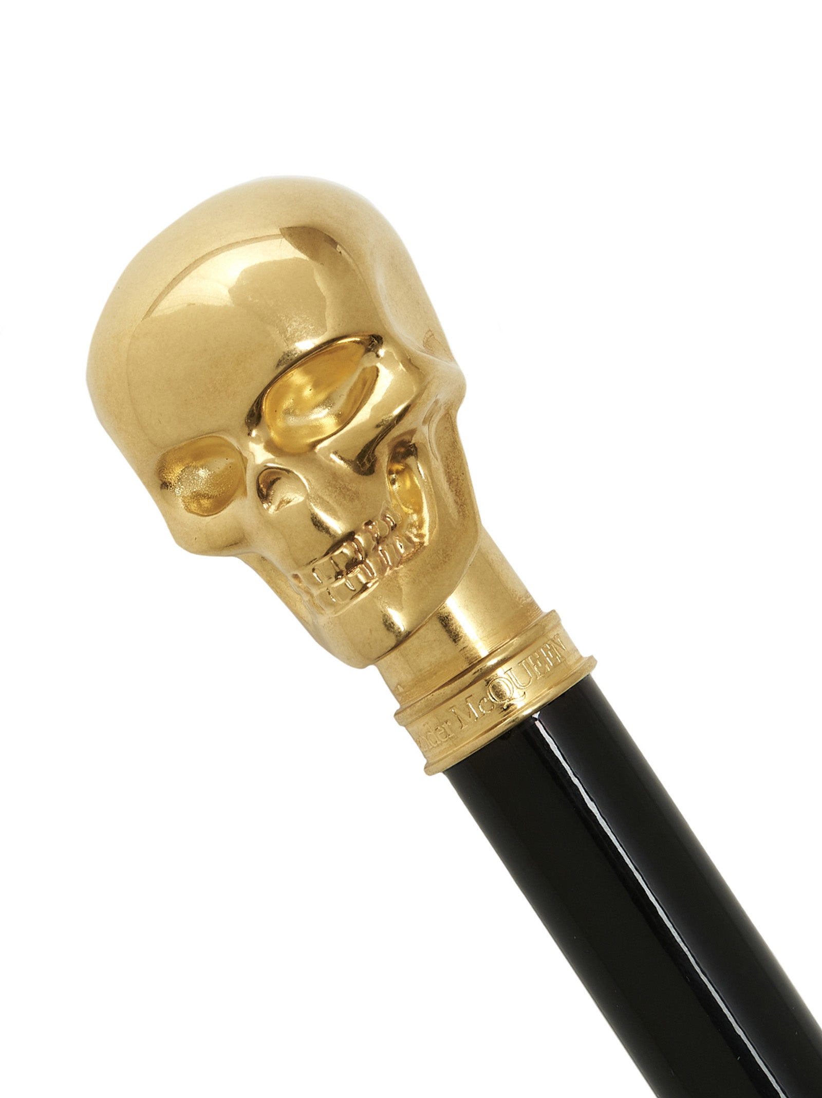 Alexander Mcqueen Skull' Walking Stick In Black - 18% Off
