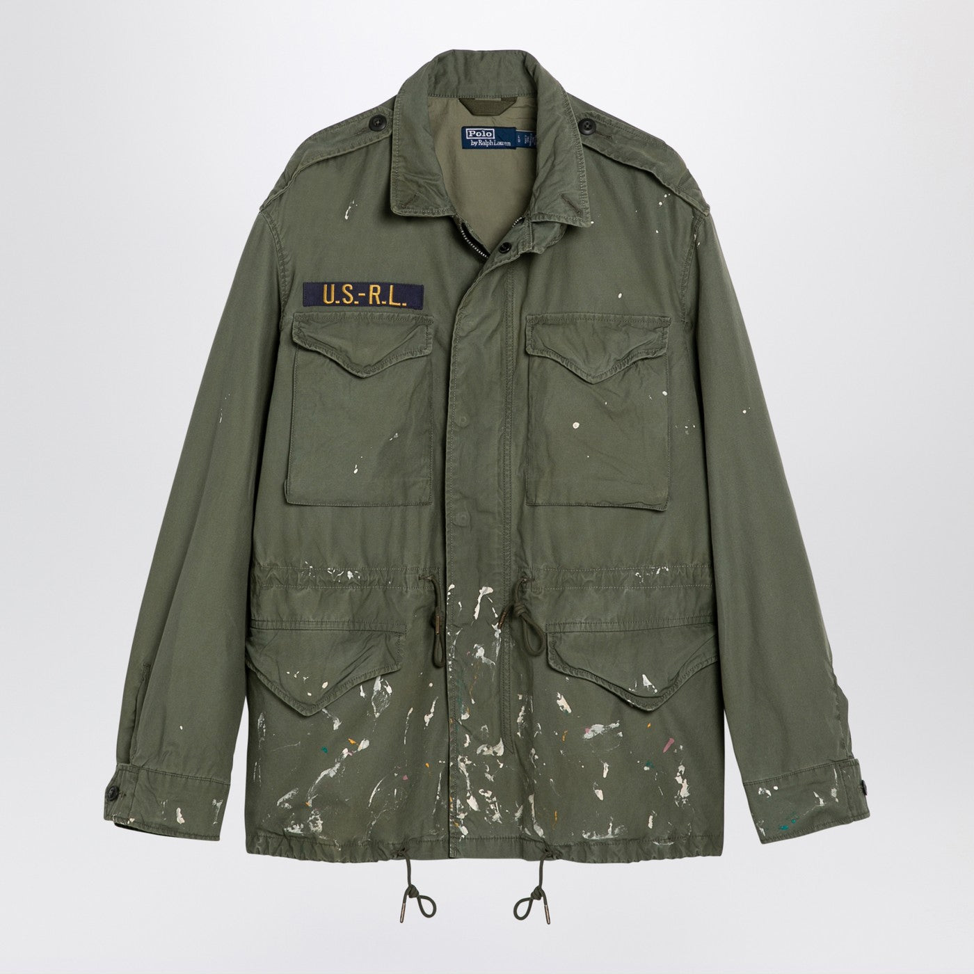 Polo Ralph Lauren Military Jacket In Cotton With Splash Details In