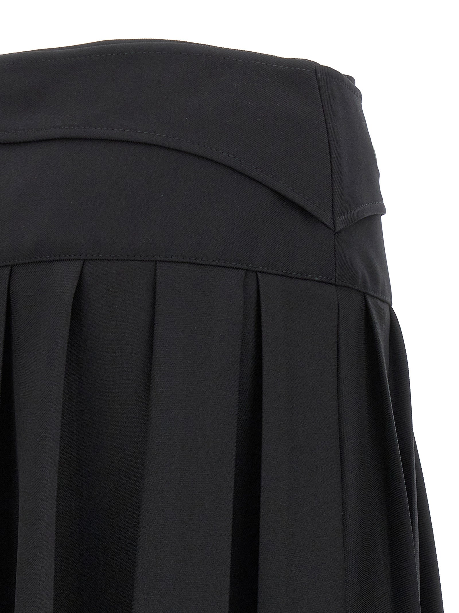Off-White Pleated Midi Skirt In Black - 62% Off | Editorialist