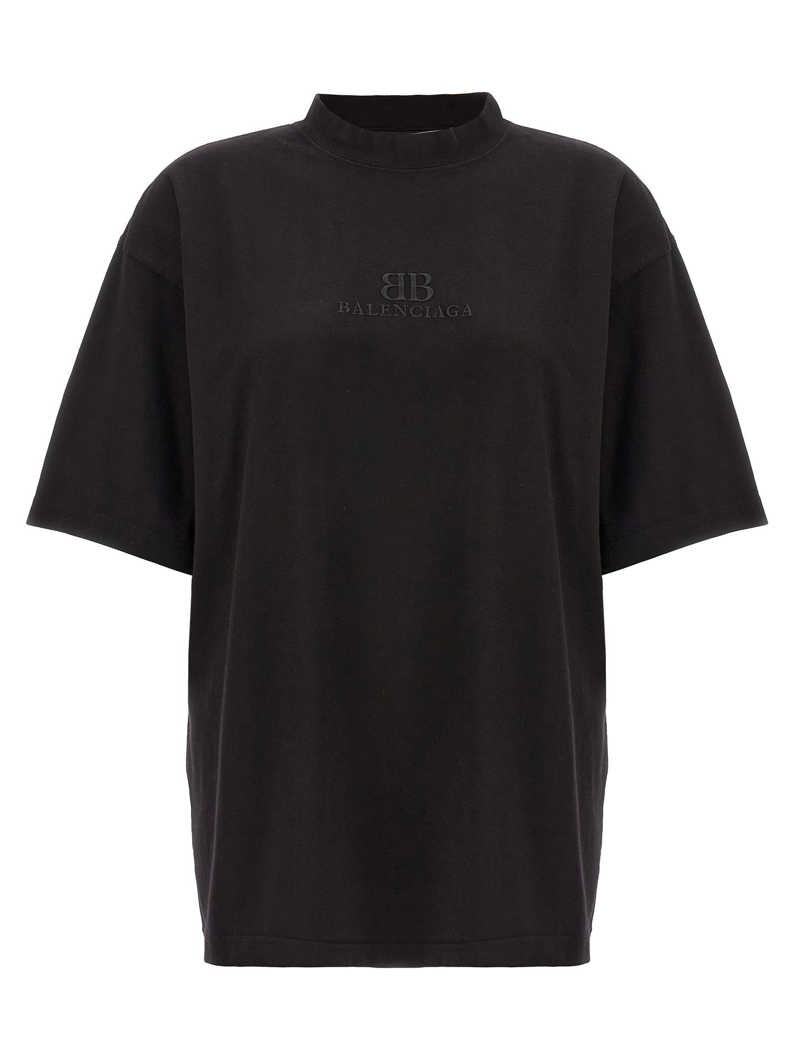 Balenciaga Logo Embroidery T Shirt In Black - 14% Off | Editorialist