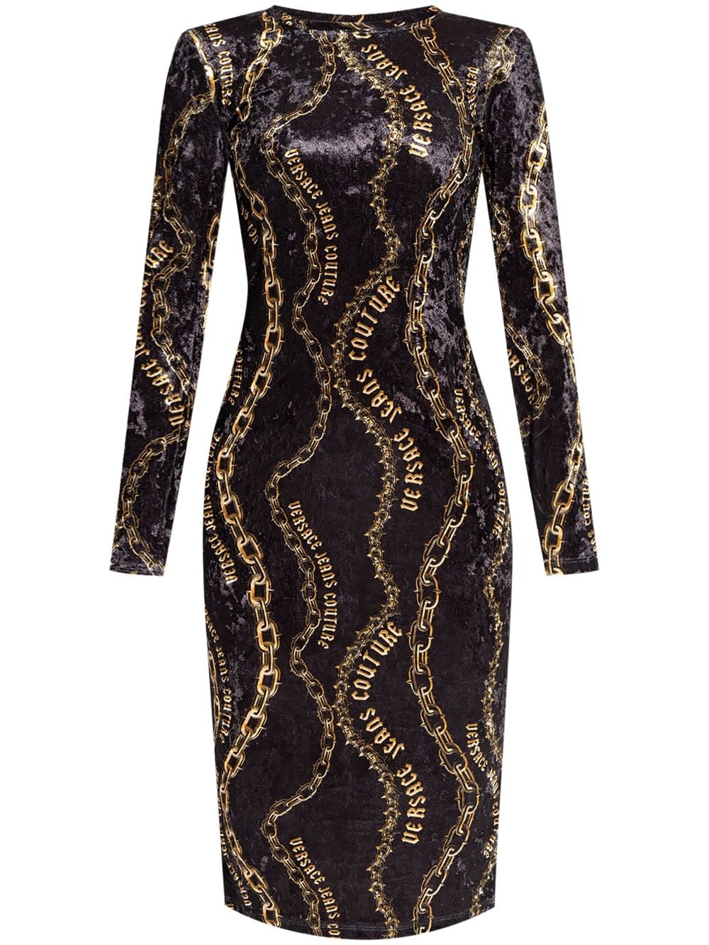 versace black dress with gold chains dupe Buy Chain Couture-print Midi - At 60% Off african fashion