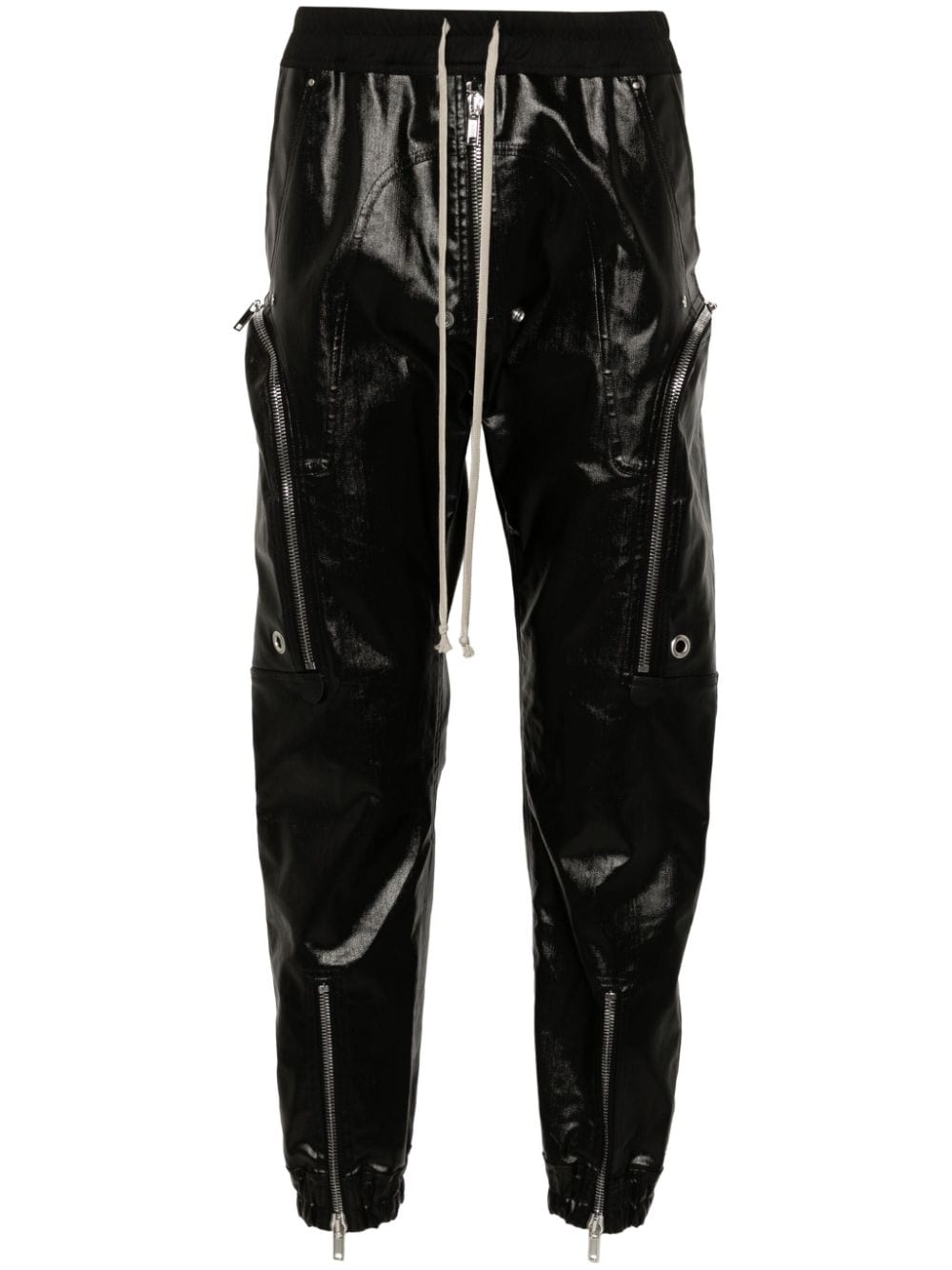 Rick Owens Porterville Bauhaus Leather Cargo Pants In Black - 53