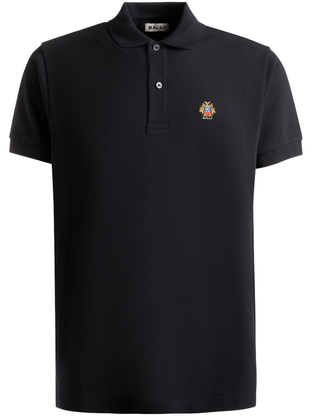 Bally Logo-Patch Organic Cotton Polo Shirt In Black - 63% Off