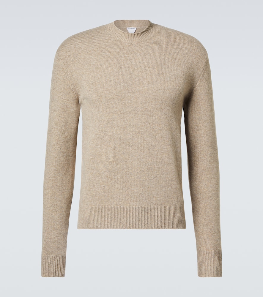 Bottega Veneta Intrecciato Leather-Trimmed Cashmere-Blend Sweater
