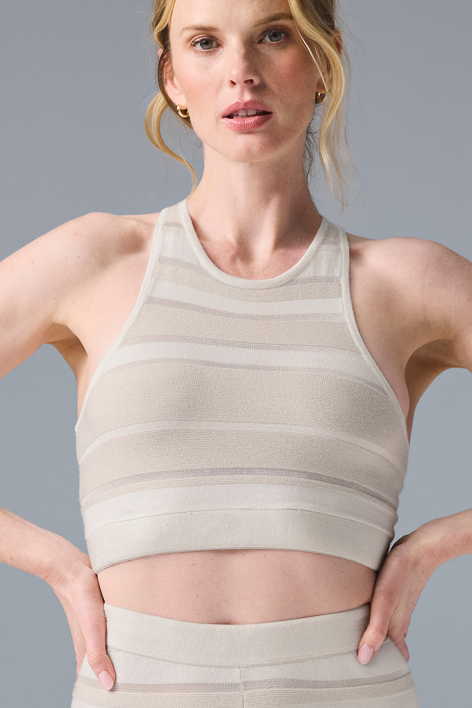Alo Yoga Tennis Club Sweater Knit Bra Top In Spearmint/White - 21