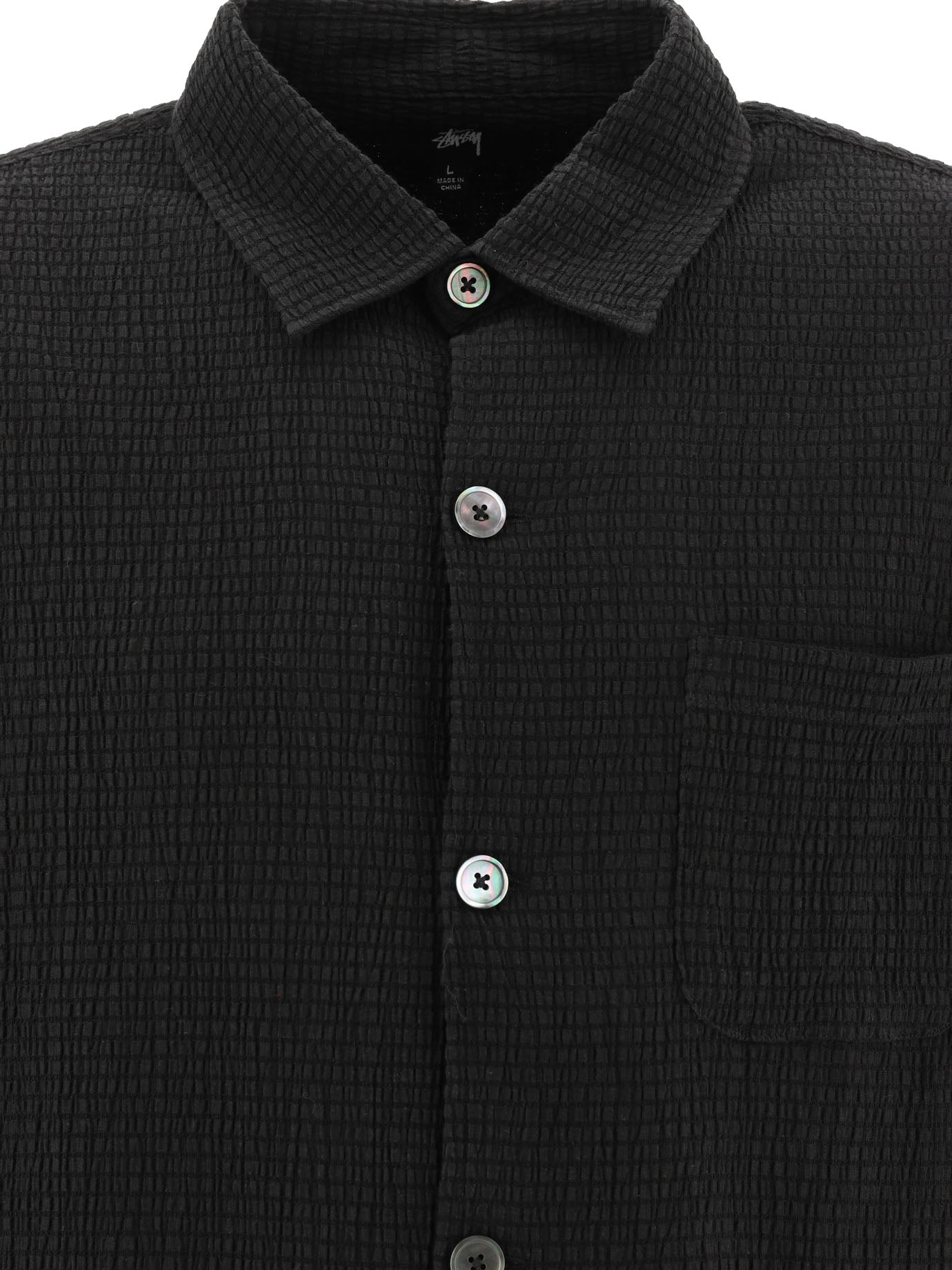 StüSsy Flat Bottom Crinkled' Shirt In Black - 23% Off | Editorialist