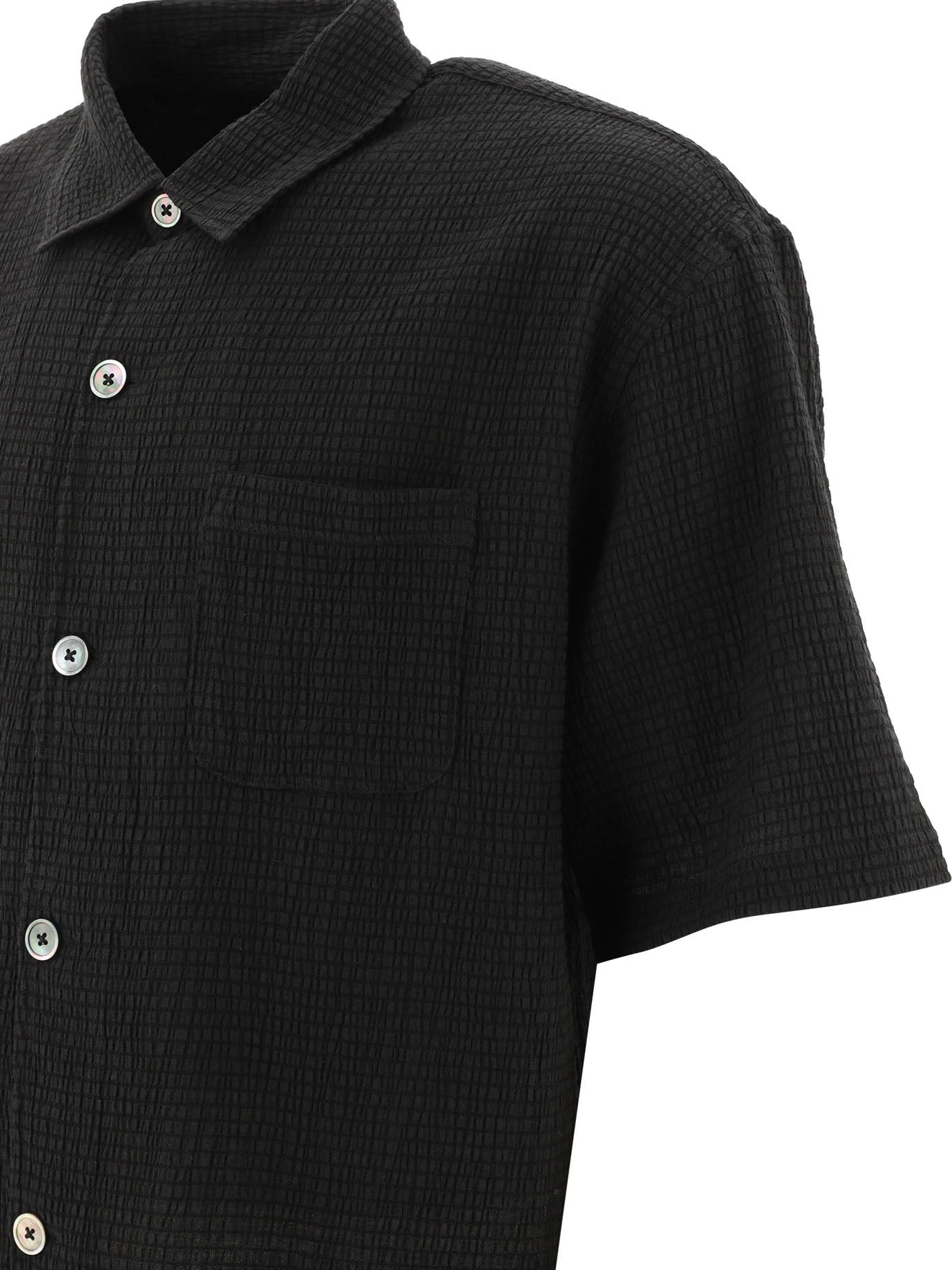 StüSsy Flat Bottom Crinkled' Shirt In Black - 23% Off | Editorialist