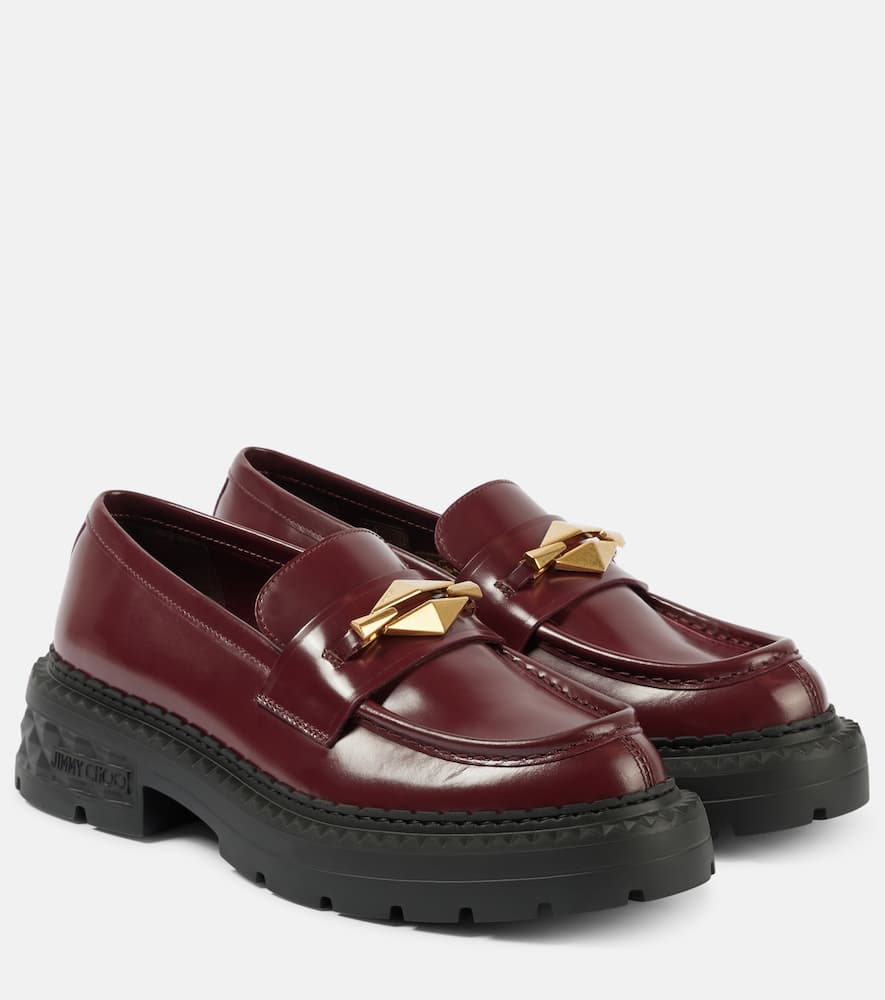 Jimmy Choo Red Textured Men\'s Loafers Jimmy Choo Buff fringe-detail Loafers | Red | FARFETCH main image 2